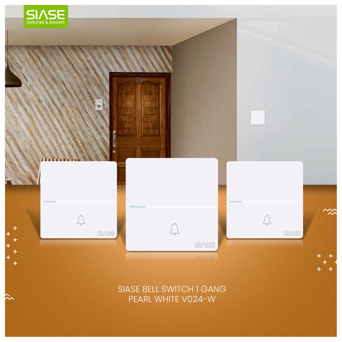 SIASE Bell Switch 1Gang - Pearl White - V024-W – SlymFitting