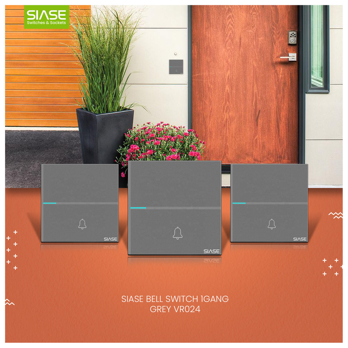 SIASE Bell Switch 1Gang - Grey - VR024 – SlymFitting