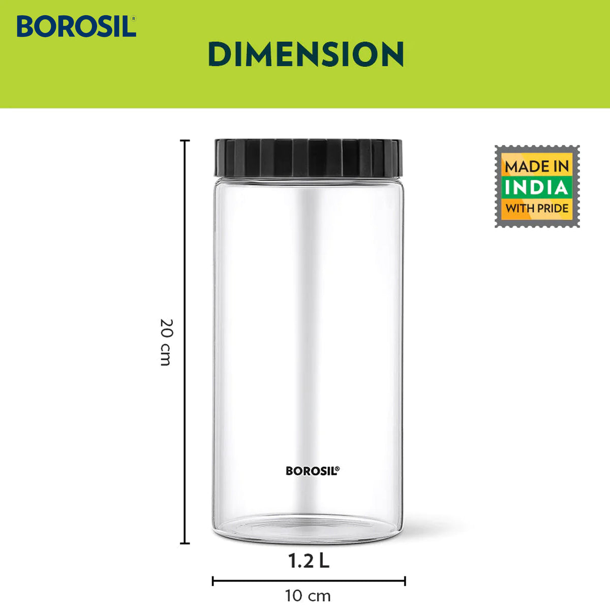 Borosil EasyScoop Endura Airtight Glass Jar 250ml – SlymFitting