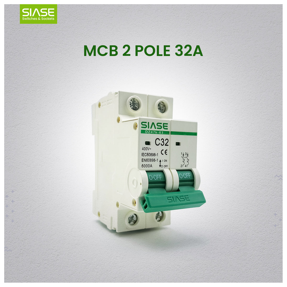 SIASE MCB 2 Pole 32A – SlymFitting