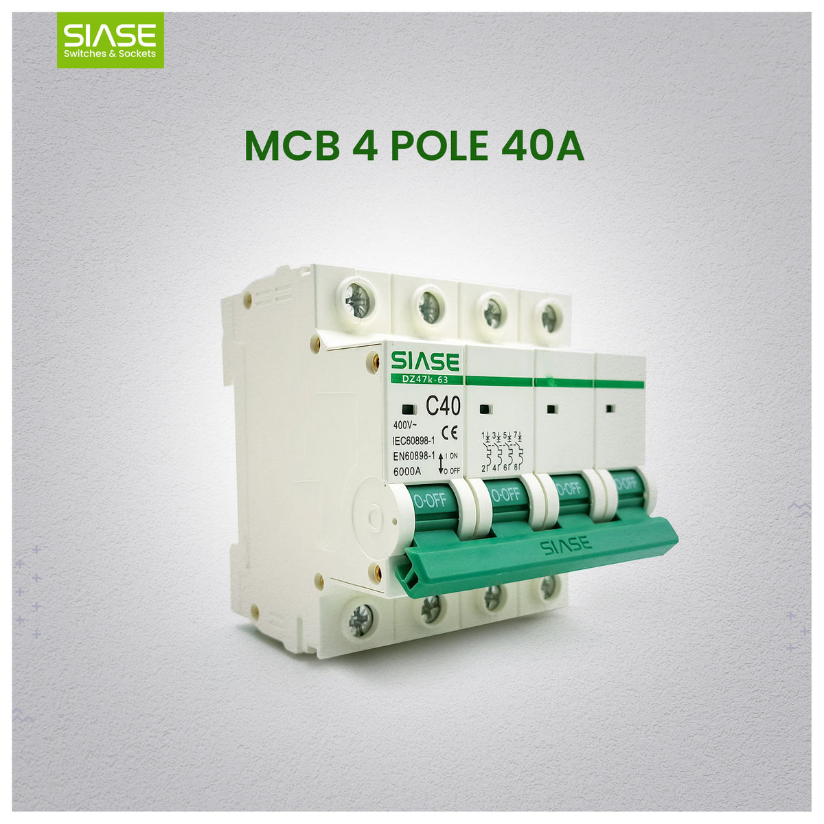 SIASE MCB 4 Pole 40A – SlymFitting