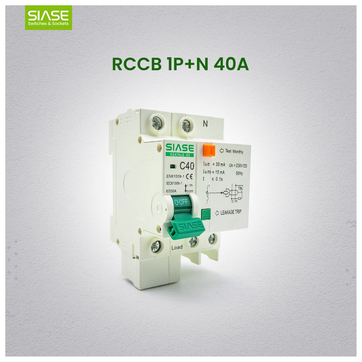 SIASE RCCB 1P+N 40A – SlymFitting