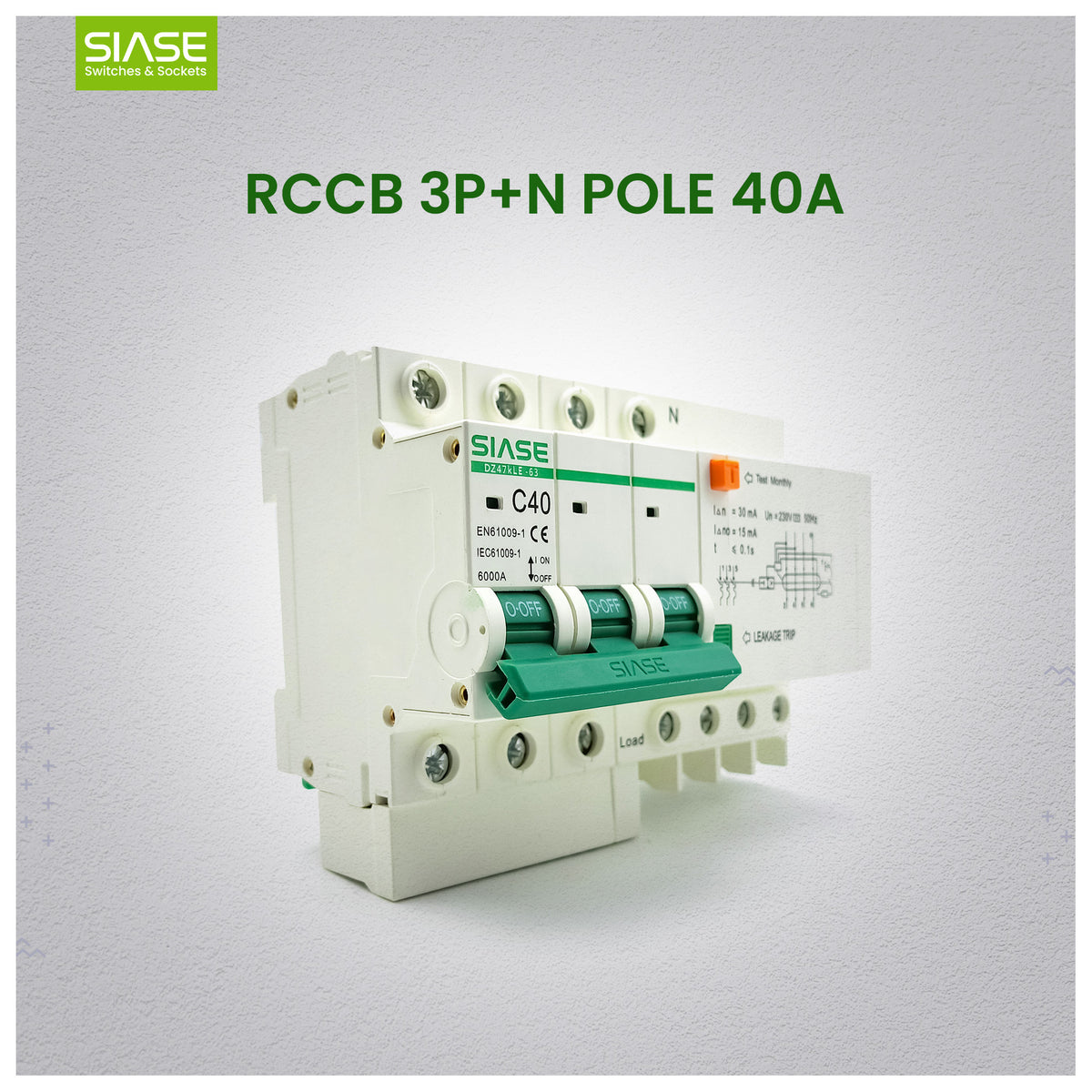 SIASE RCCB 3P+N 40A – SlymFitting