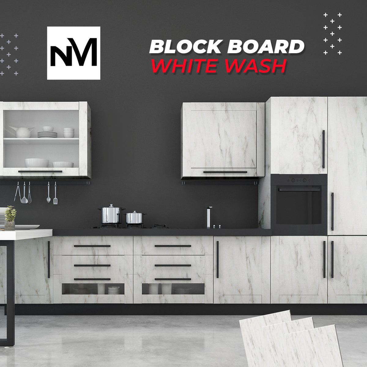Melamine Block Board - NM8003 - WHITE WASH – SlymFitting