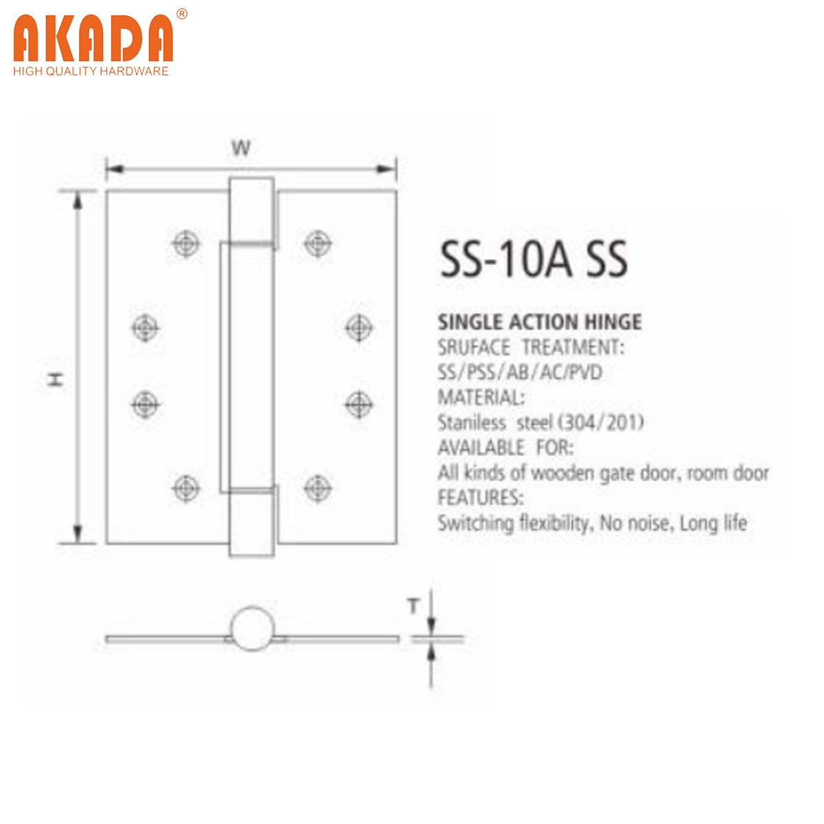 AKADA Door Closer Hinge - SS-10SS – SlymFitting